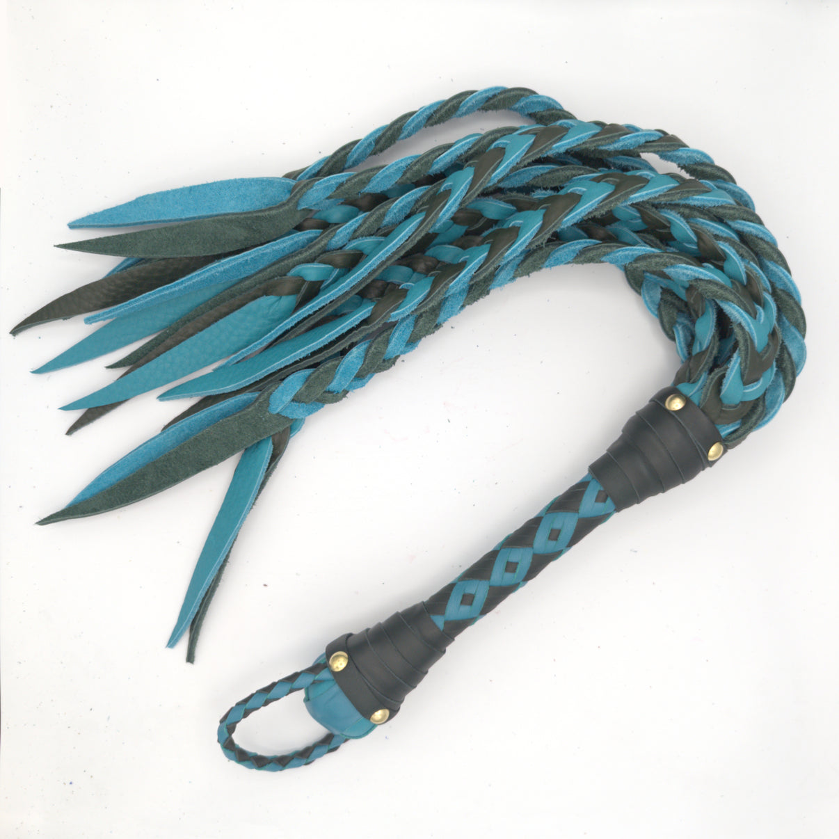 Flat Braided Cat-o-Nine Style Bullhide Leather Flogger - Custom Braide ...