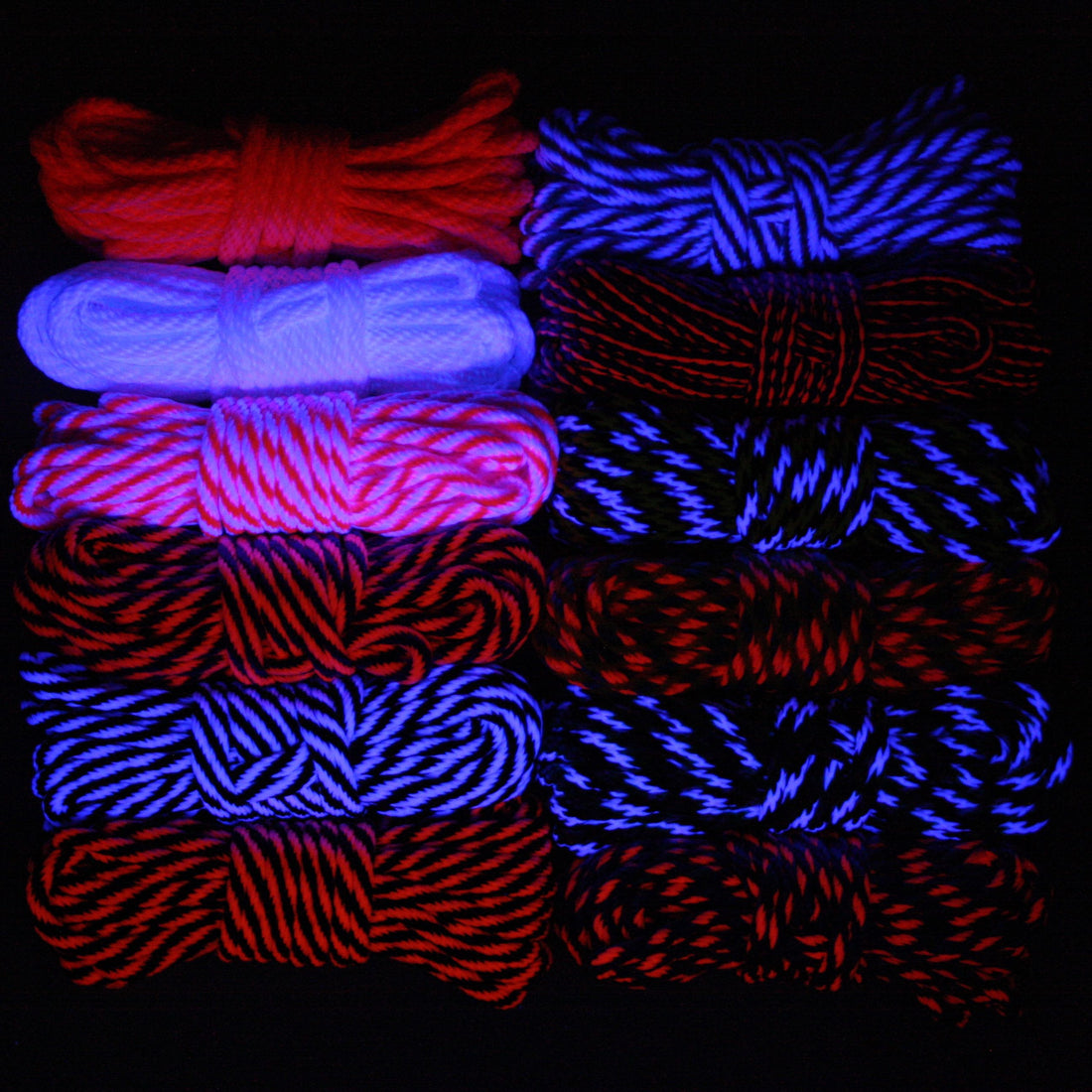 Blacklight Reactive Bondage Rope - 1/4" / 6mm - Custom Length - UV Rea ...